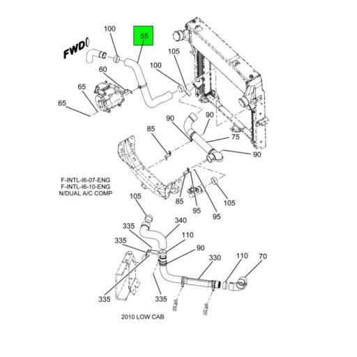3610318C1 Navistar International | HOSE RADIATOR INLET | Source One ...