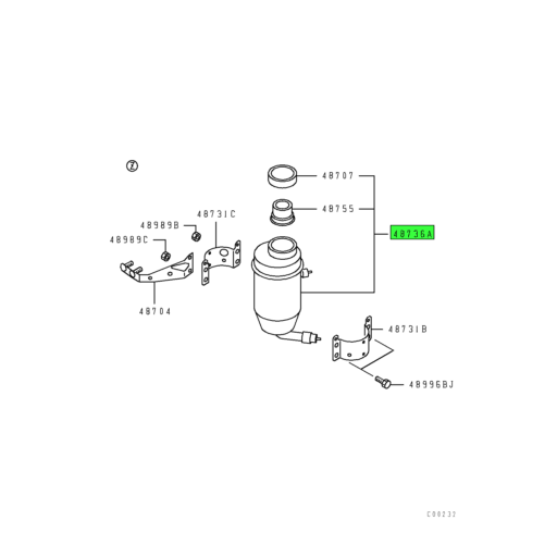 MK383560 Mitsubishi FUSO | Power Steering Oil Reservoir Assembly ...
