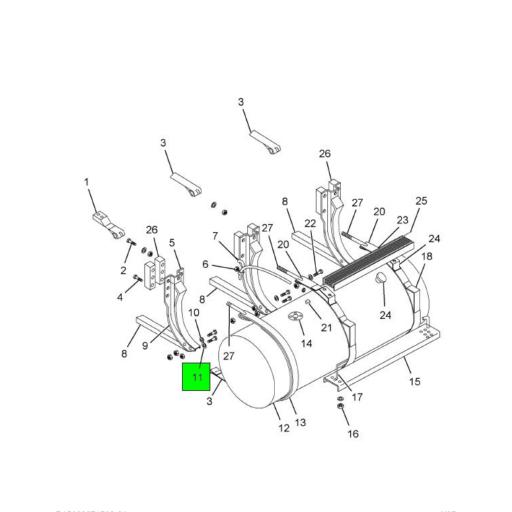 507133C1 Navistar International | Fuel Tank Strap Hinge Pin 1/2 in x 3 ...