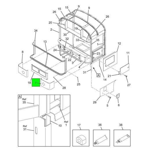 2212689C3 IC Bus | PANEL COWL BOTTOM WITH 7 AMBER LIGHT LEFT HAND ...