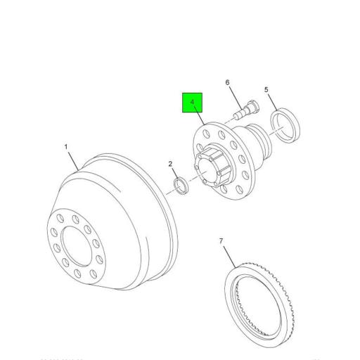 3533022C91 Navistar International | Front Wheel Hub with Cups and Studs ...