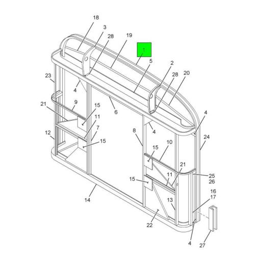 2201301C1 IC Bus | 12-Gauge Roof Bow | Source One Parts Center