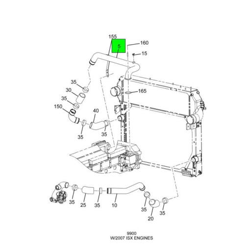 3605242C1 Navistar International | Upper Radiator Pipe Assembly ...