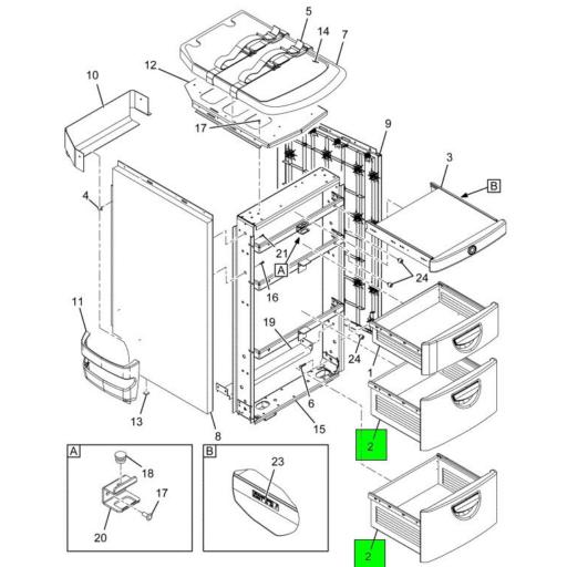 3803041C91 Navistar International | Large Cab Dresser Box Drawer ...