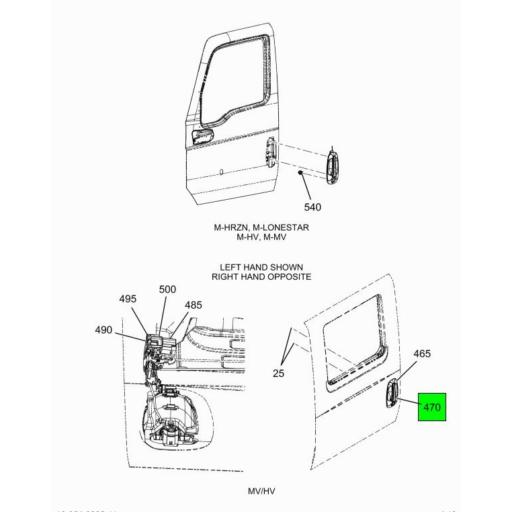 4090986C93 Navistar International | Right Hand Chrome Rear Door Outside ...