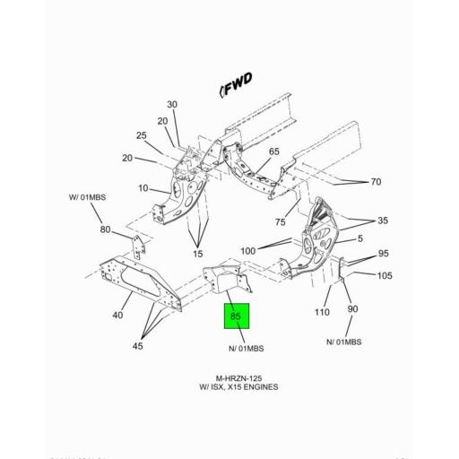 4063336C1 Navistar International | Left Bumper Bracket Assembly Support ...