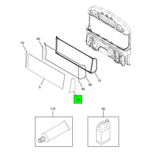 2202542C3 Navistar International | Windshield Flat 3-Piece Side ...