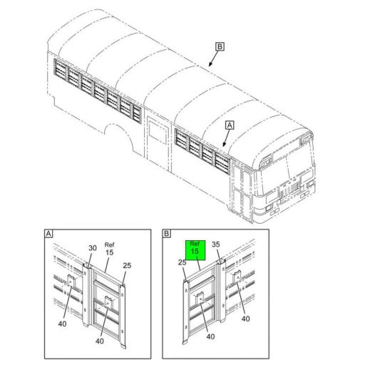 2233870C95 Navistar International | Passenger Window Split Sash Bus ...