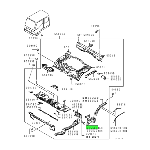 MK997119 | Genuine Mitsubishi FUSO® Front Floor Side Fender | Source ...