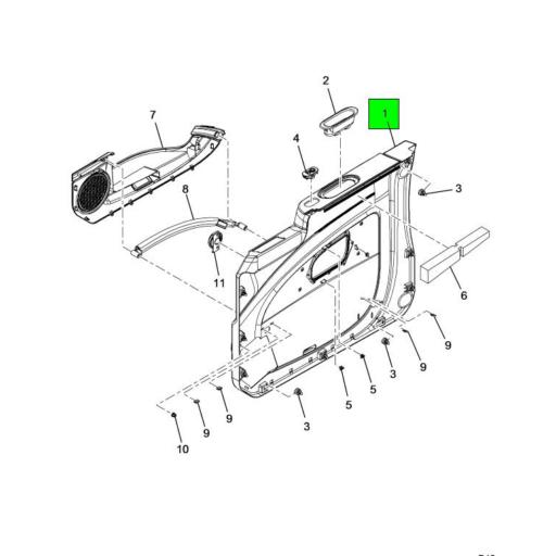 3670280C5 Navistar International | Left Door Panel Assembly Dark ...
