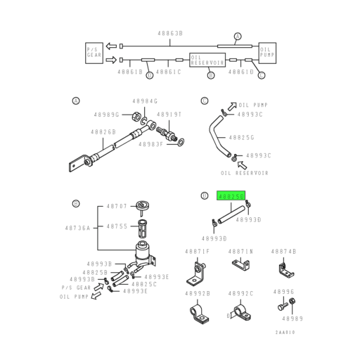 MB080486 Mitsubishi FUSO | Power Steering Oil Hose | Source One Parts ...