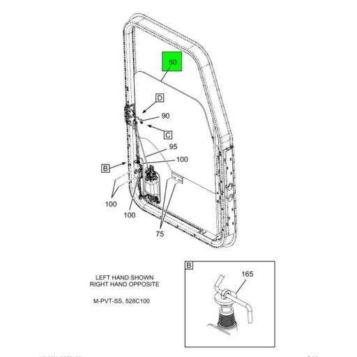 4070297C1 Navistar International | Left-Hand Door Window Glass Assembly ...