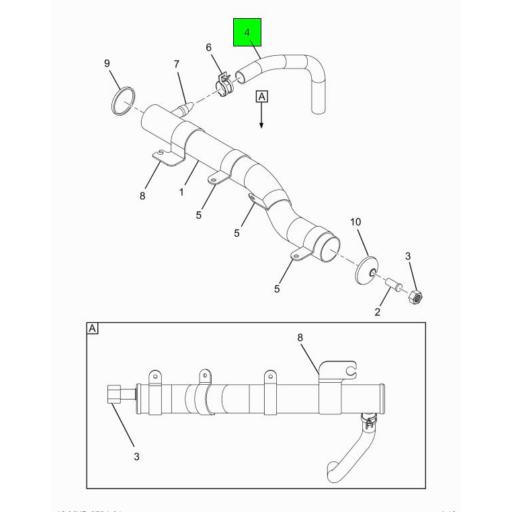 7098367C3 Navistar International | EGR Valve Coolant Return Hose ...