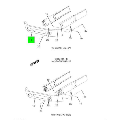 3704776C2 Navistar International | Front Bumper 15-Degree Swept Gloss ...