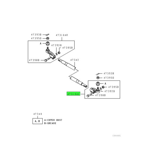 MC806270 Mitsubishi FUSO | Left Hand Tie Rod End Assembly | Source One ...