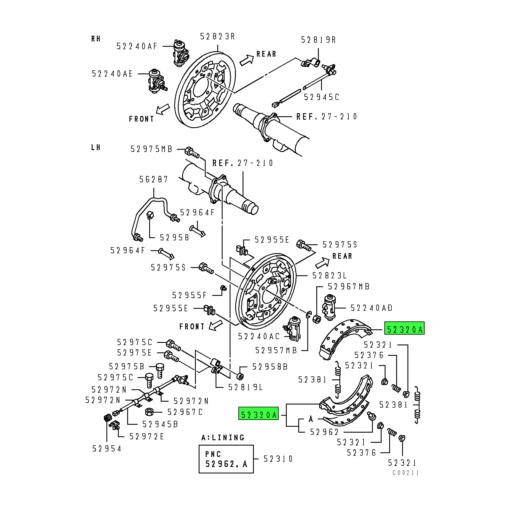 MK585818 Mitsubishi FUSO | Rear Brake Shoe Assembly | Source One Parts ...