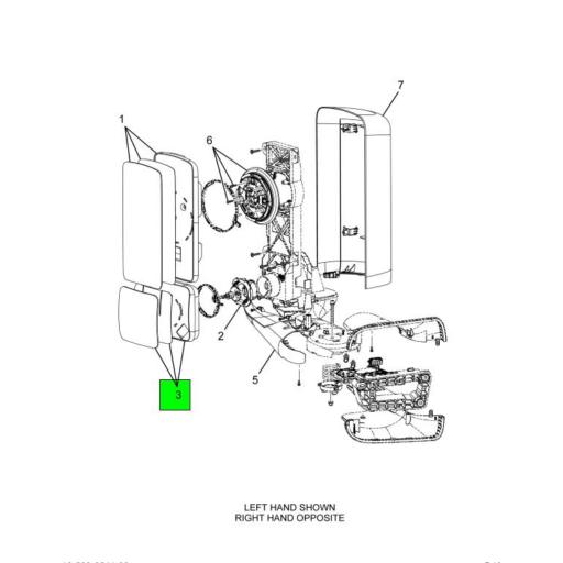 2516475C3 Navistar International | Convex Glass Kit Right-Hand Without ...