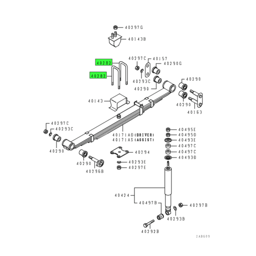 MC110344 Mitsubishi FUSO | Front Suspension Spring U-Bolt | Source One ...