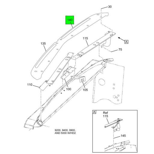 3562522C2 Navistar International | Defroster Duct Cover Right Tan ...