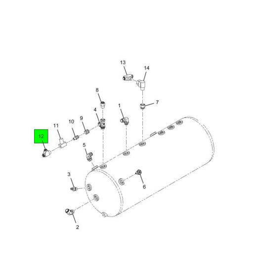 2017498C1 Navistar International | Tee 3/8 PTC x 1/4 MPT x 3/8 P ...