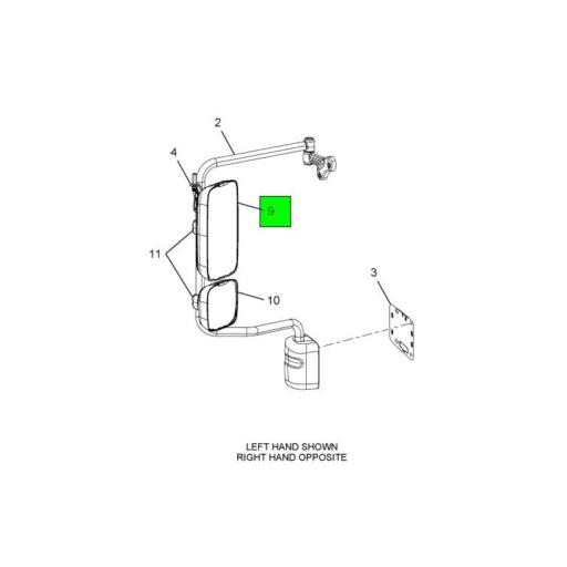 2515520C1 Navistar International | Main Mirror Head Right-Hand Black ...