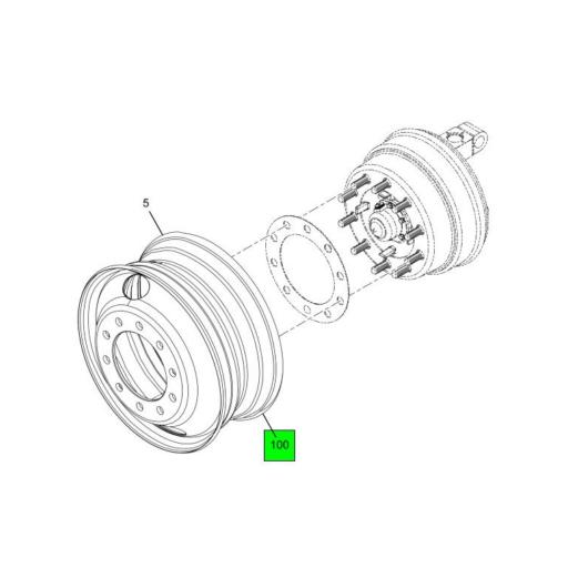 3757476C2 Navistar International | Disc Wheel 225 x 1300 285 BC Steel 5 ...