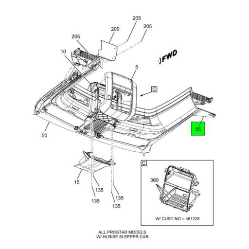 3757414C91 Navistar International | Lower Fascia Panel Right Assembly ...