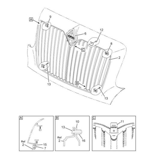 3588743C91 Navistar International | Chrome-Fixed Grille Assembly with ...