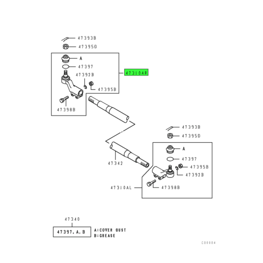 MK428083 Mitsubishi FUSO | Right Hand Tie Rod End Assembly | Source One ...