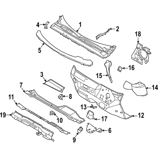 NZ6Z2602039A Ford | Cowl Panel Reinforcement Instrument Support - Left ...