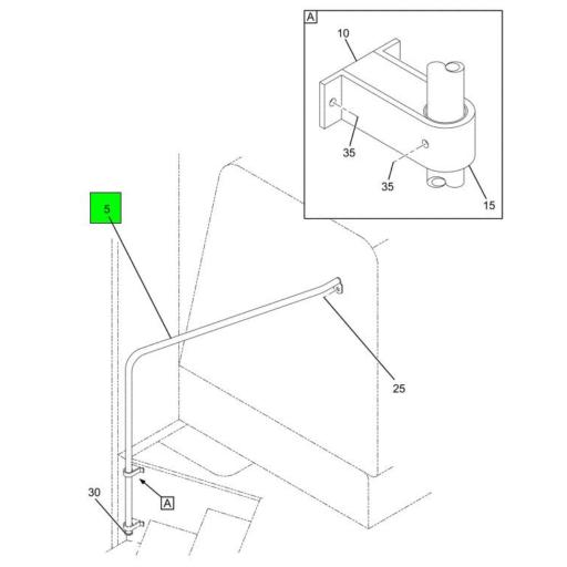 2220194C1 IC Bus | Hand Rail Entrance Aft Door Stainless Steel 36 in ...