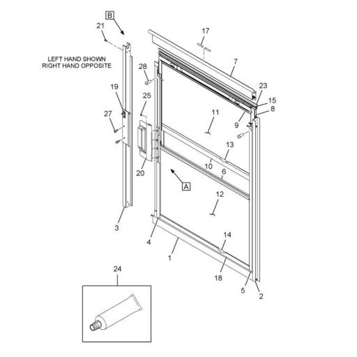 2204961C97 IC Bus | Passenger Window Kick-Out Vertical Right-Hand ...