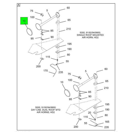 3668241C1 Navistar International | Horn Air Shield 775 in | Source One ...