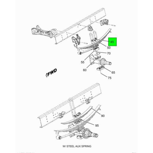 3554879C3 Navistar International | Seat Rear Spring U-Bolt 55 in Axle ...