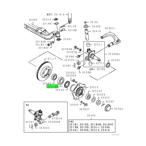 MB025294 Mitsubishi FUSO | Front Wheel Hub Bearing | Source One Parts ...