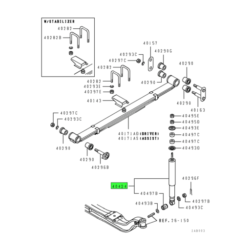 MB025382 Mitsubishi FUSO | Front Suspension Shock Absorber | Source One ...