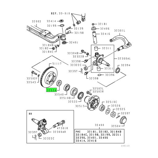 ML252991 Mitsubishi FUSO | Front Wheel Hub Assembly Rotor Flange ...