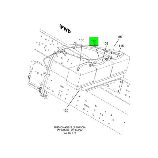 3858971C91 Navistar International | Battery Interconnect Cable 36 cm ...