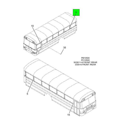 2211019C3 IC Bus | Cap Post Window Split Sash | Source One Parts Center