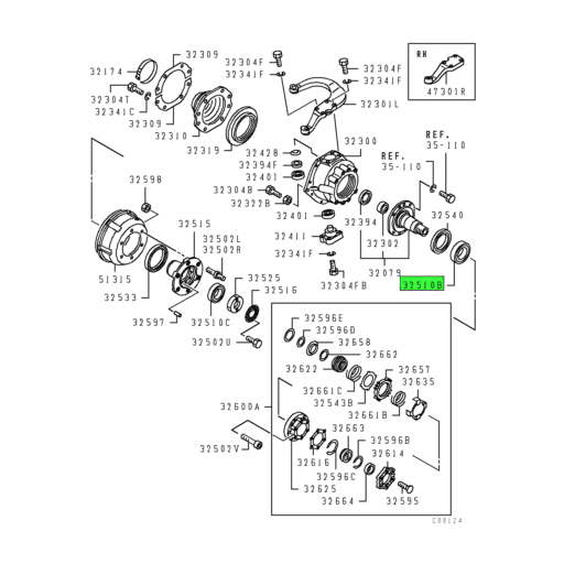 ML225458 Mitsubishi FUSO | Front Wheel Hub Bearing | Source One Parts ...