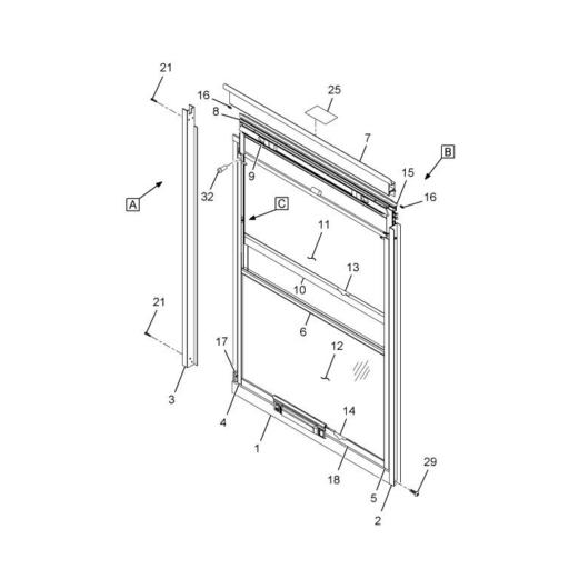 2212229C92 IC Bus | Passenger Kick-Out Window | Source One Parts Center