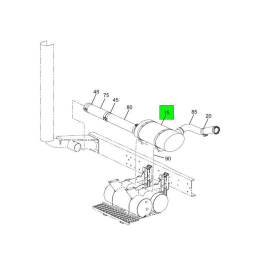 3582856C1 | Navistar International® | MUFFLER EXHAUST STAINLESS STEEL ...