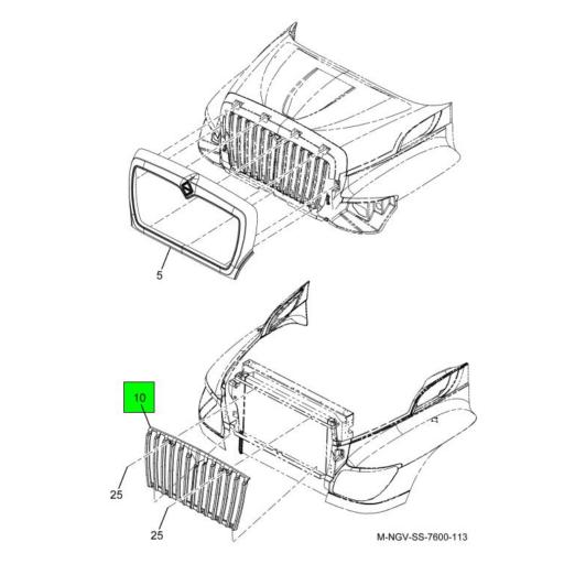 3825806C93 Navistar International | Fixed Chrome Grille Assembly ...