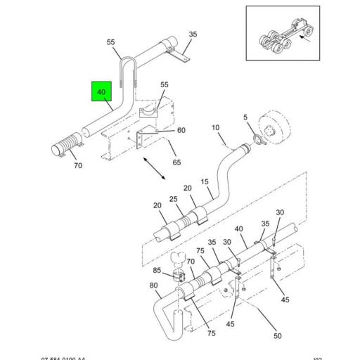 3502455C1 Navistar International | PIPE EXHAUST INTERMEDIATE FLEX TO ...