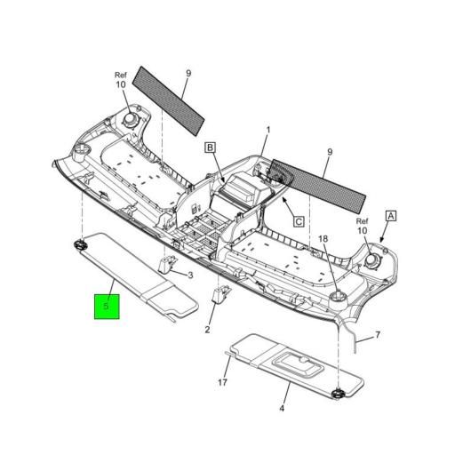 3615176C1 Navistar International | Right-Hand Medium Neutral Sun Visor ...