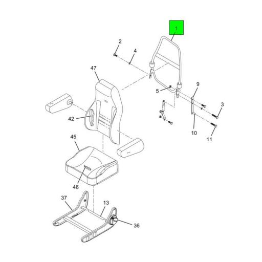 2597791C1 Navistar International | Seat Back Frame | Source One Parts ...