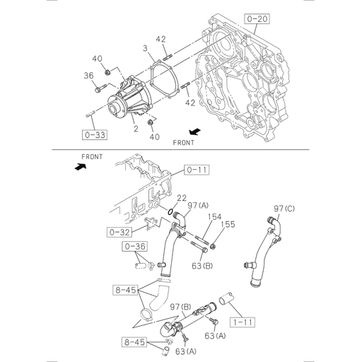 8-98212-068-2 Isuzu | Water Pump Asm | Source One Parts Center