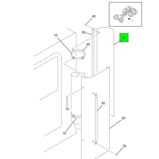 2015523C2 Navistar International | Guard Muffler Stainless Steel Chrome ...