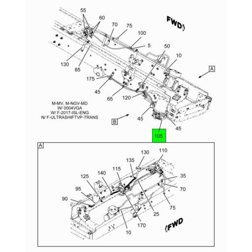 6135736C1 Navistar International | Crimped End Hose 29 in Length ...