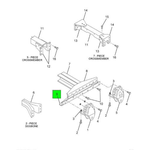 2023307C5 Navistar International | Lower Right Bogie Crossmember Gusset ...